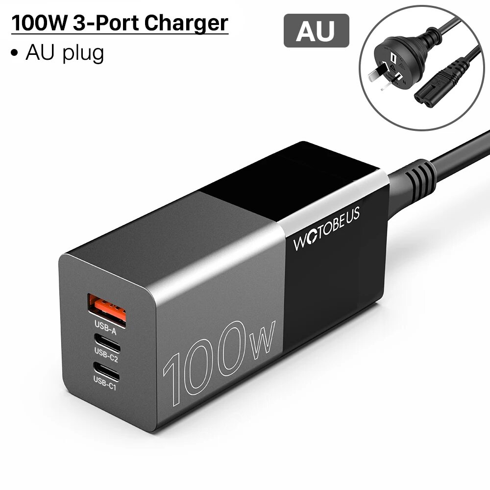 Быстрое зарядное устройство GaN USB-C, PD100W PPS 45W для ноутбуков с разъемом Type-C, MacBook, iPad, iPhone 13, Samsung S22, QC3.0/SCP для HUAWEI, Xiaomi, 100 Вт