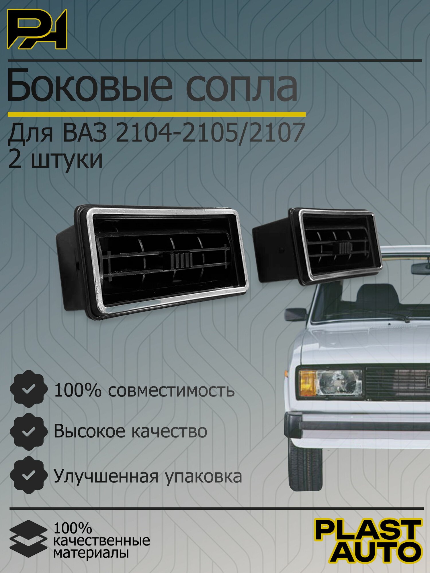 Боковые сопла ВАЗ 2104 2105 2107 / Сопло вентиляции кузова / дефлектор печки обогрева салона, комплект правый и левый