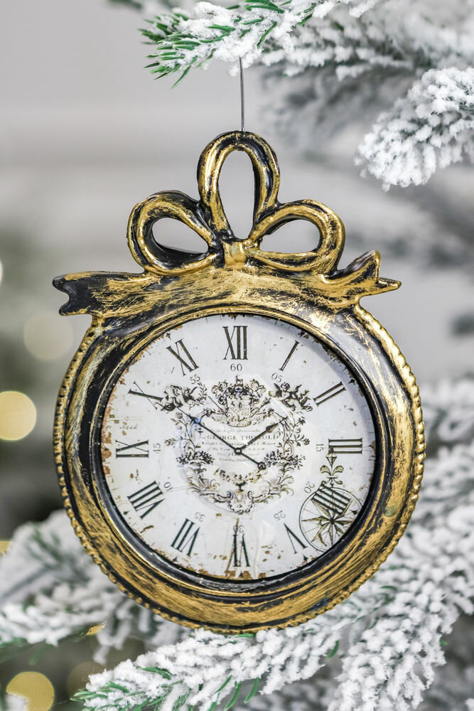 Ёлочное украшение часы клермон, пластик, 12 см, Goodwill PL52632-1