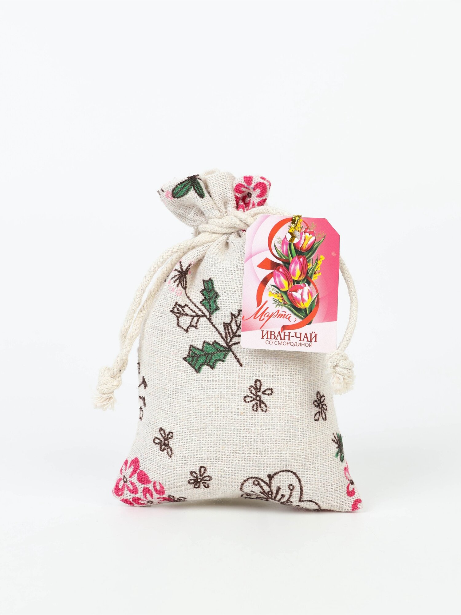 Чай в мешочке "8 марта тюльпаны", 40 г, листья смородины, весовой