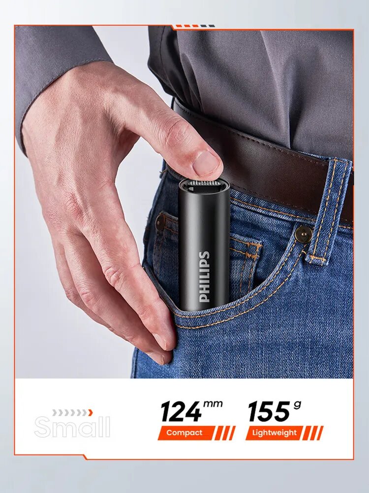 Philips Фонарь-прожектор EDC, 20W, 1500 люмен, 9ч, Черный — фото 1