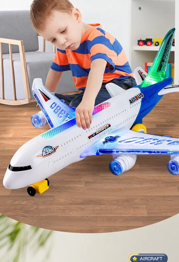 Игрушечный самолёт WTJ VSE "Airbus A380", ABS-пластик, огромный размер