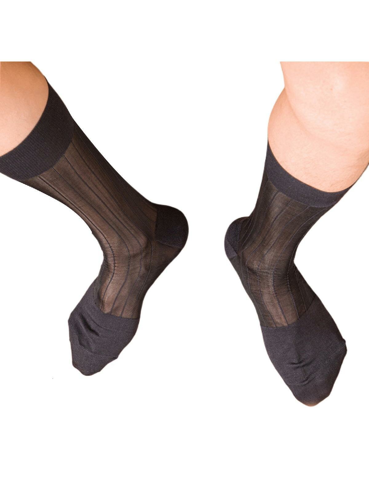 Мужские нейлоновые чулки-носки, Черный