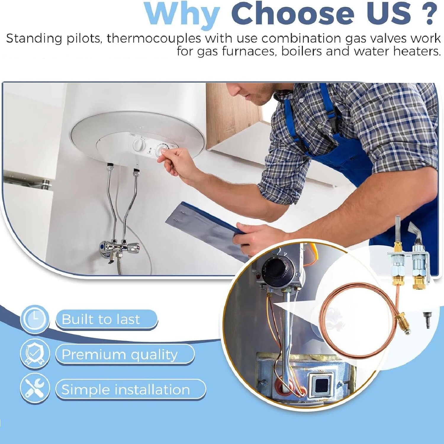 Пилотная горелка с термопарой Q314A4586 для газовых приборов