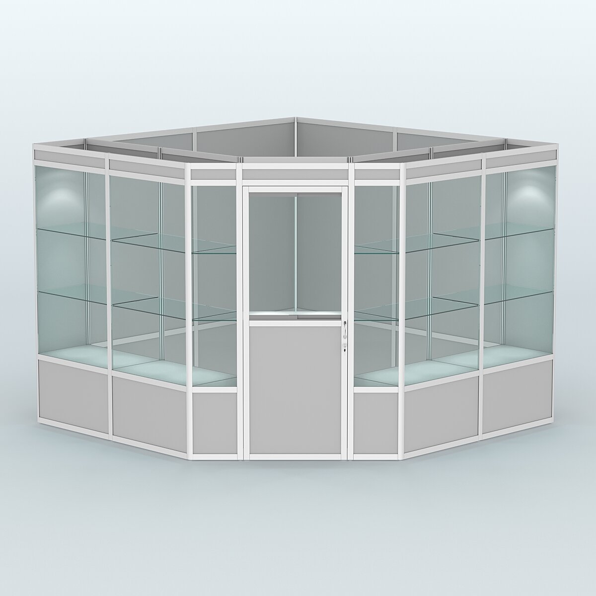 Павильон из профиля угловой №8а (9 кв. м), Серый