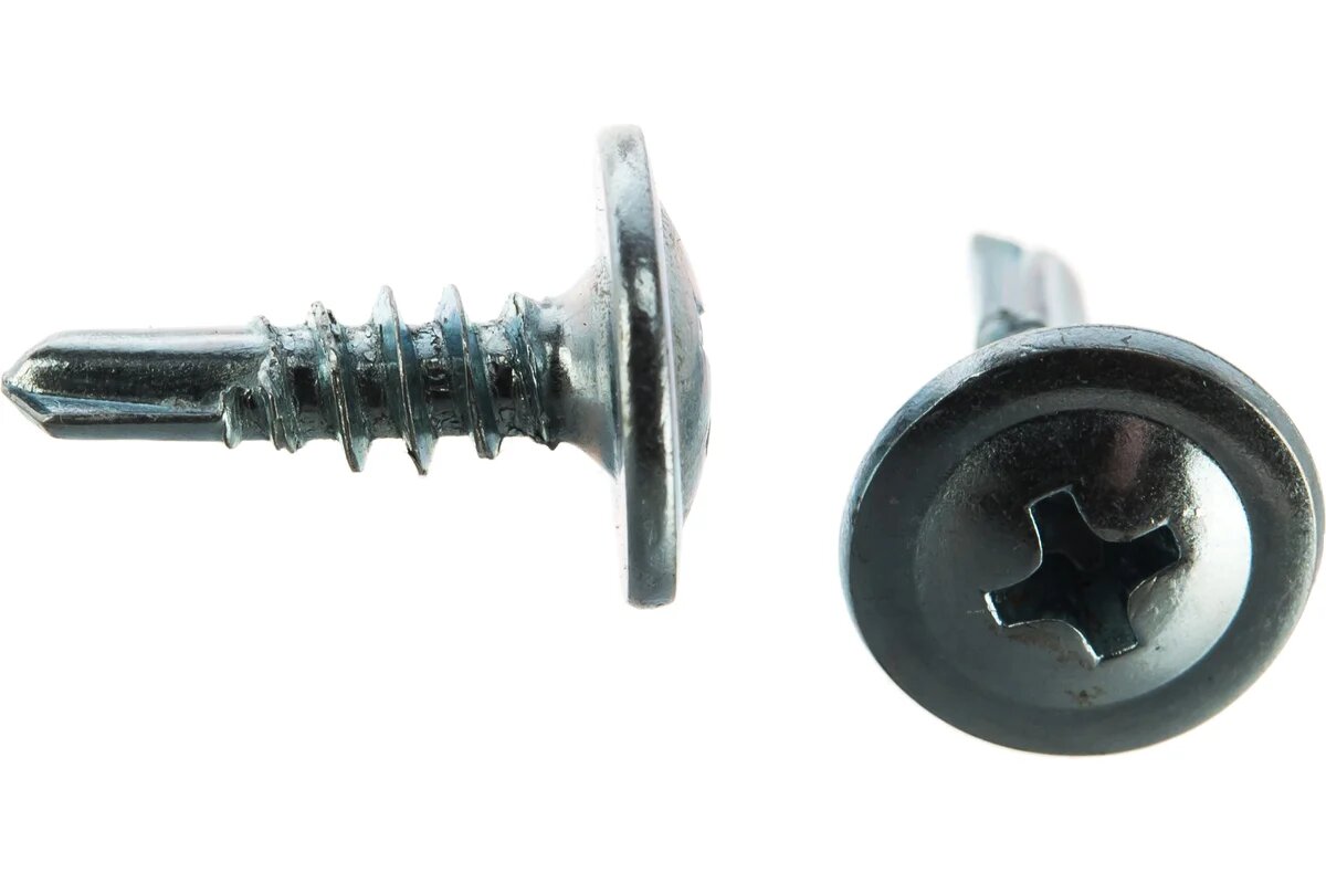 Саморезы сверлоконечные ЗУБР ПШМ-С, 14х4.2 мм, цинк, 40 шт, с пресс-шайбой