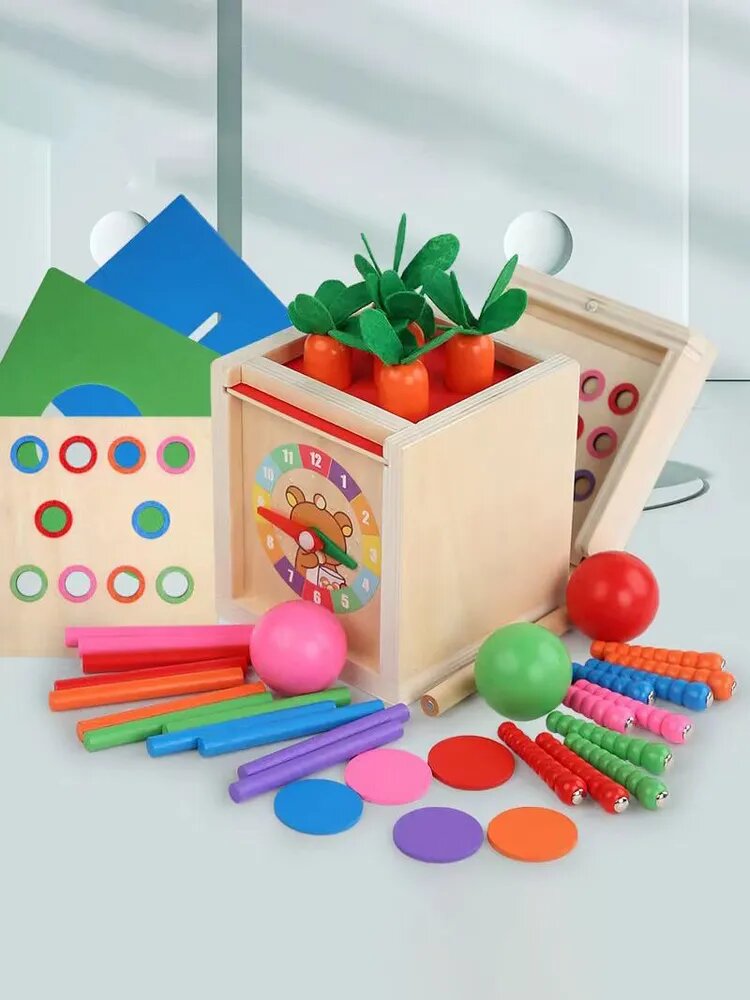 Сортер Морковки Развивающая игрушка для детей от 3 лет: сортировка, изучение цветов и моторика