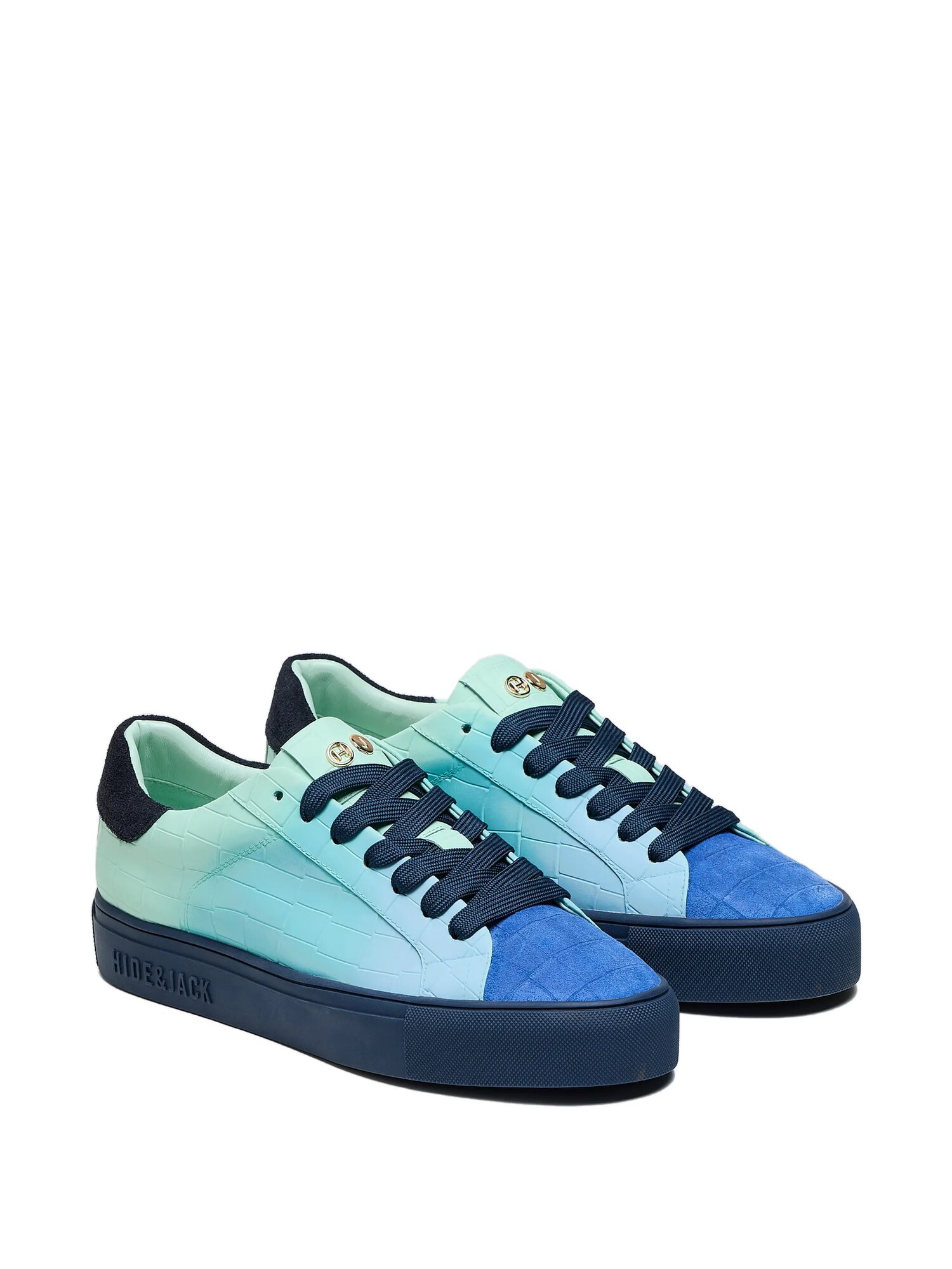 Кроссовки HIDE & JACK Croc-embossed sneakers, размер 37, синий — фото 1