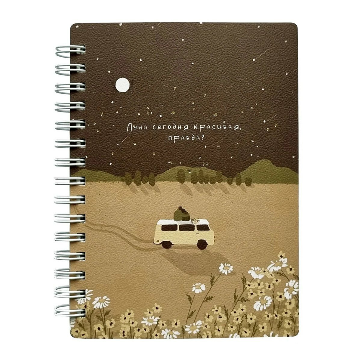 Записная книжка А6 120л кл. "Soul", звездопад, карт. обл, спираль, ламинация, микротекстурирование, тиснение золотой фольгой