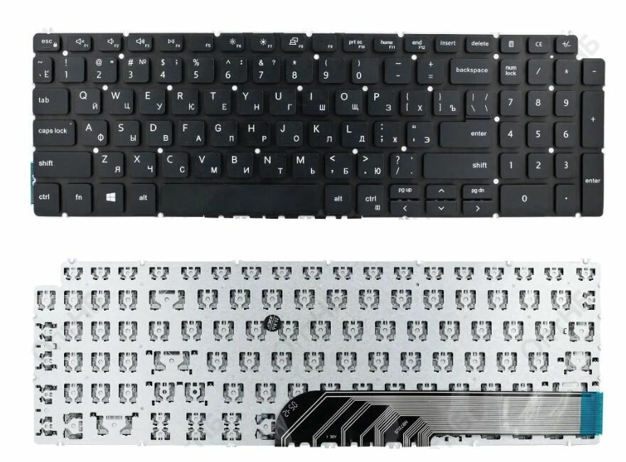 Клавиатура для ноутбука Dell Vostro 3500, 5590, 7590, Latitude 3510, Inspiron 5593, 7590, чёрная, бе