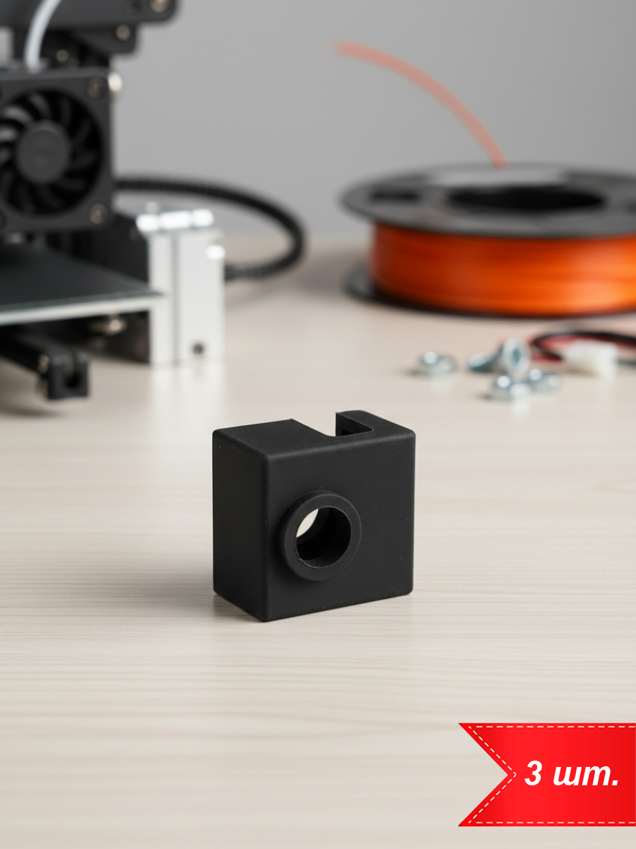 Силиконовый носок MK8 и CR10 , чехол, теплоизоляция хотенда для 3D принтера, черная (3 шт.)