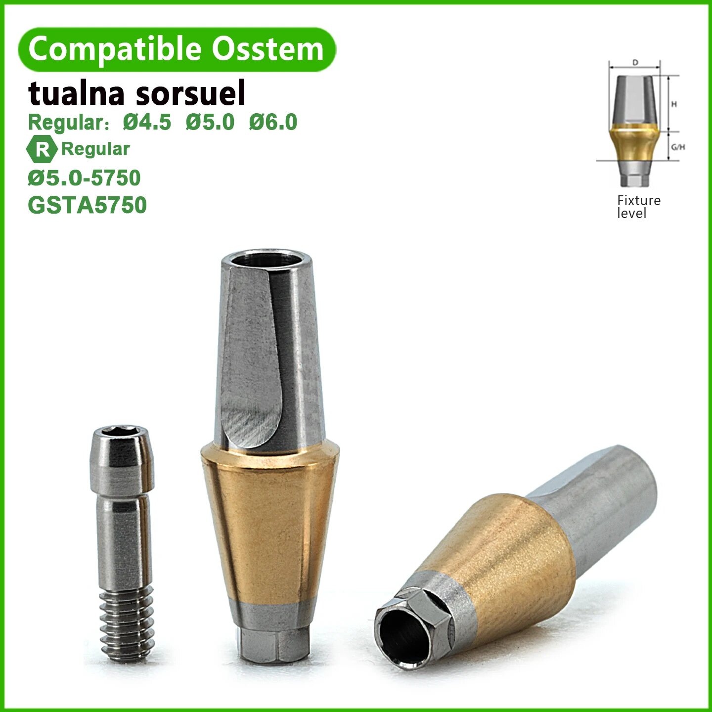 Tитановый абатмент Otiumann для Osstem с двойным шестигранным соединением 5750 GSTA5750R