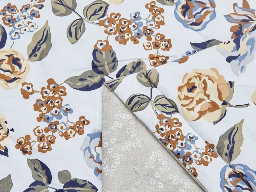 Одеяло летнее ASABELLA 1773-OM евро, размер 200*220, белый / серый