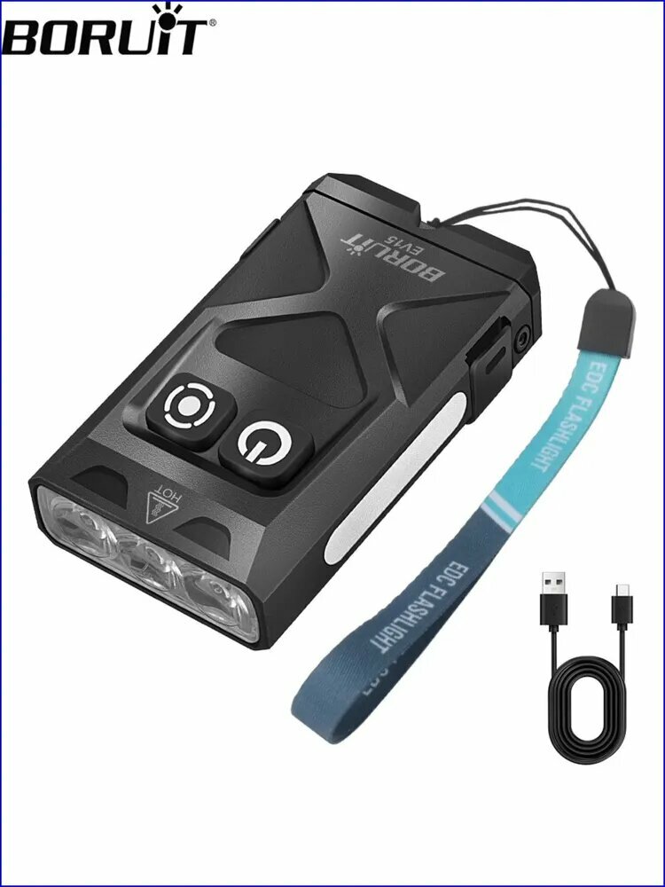 Boruit EV15 ручной фонарь 1000LM мощный светодиодный фонарик с USB зарядкой