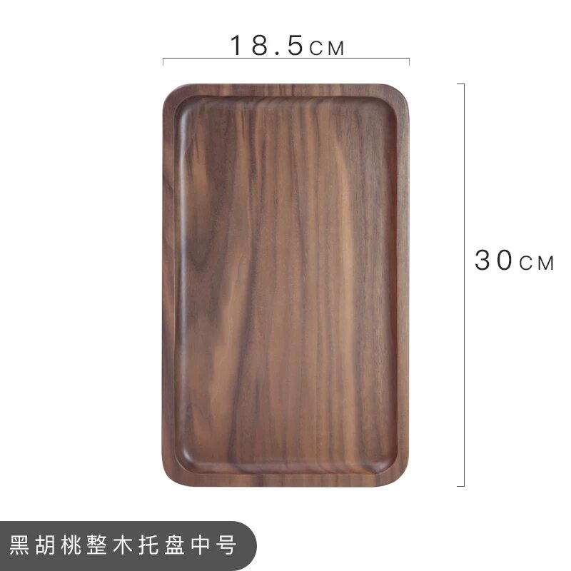 Прямоугольный деревянный поднос 30x18.5 см из массивной древесины для кухни