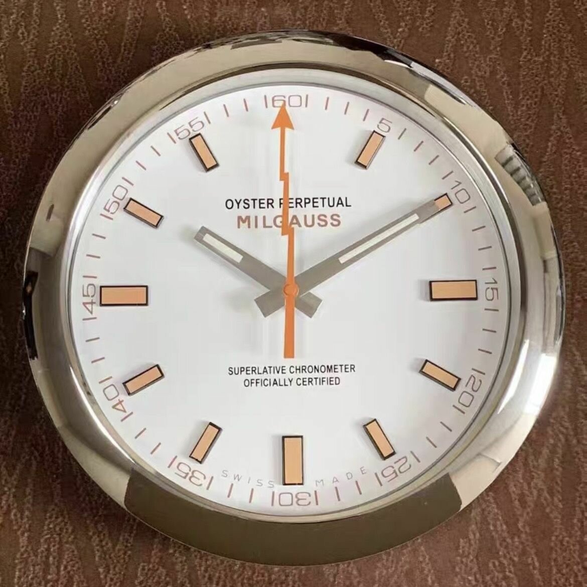 Настенные часы Rolex Shenzhen Swiss 14inch в металлическом корпусе со светящейся бесшумной залом, подходящие для