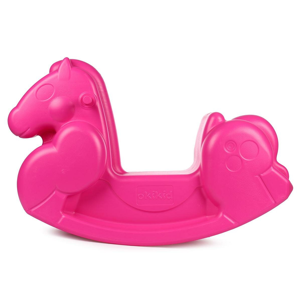 Детская качалка-лошадка «okikid», розовая, для детей от 1 года, 78х25х45 см, пластик