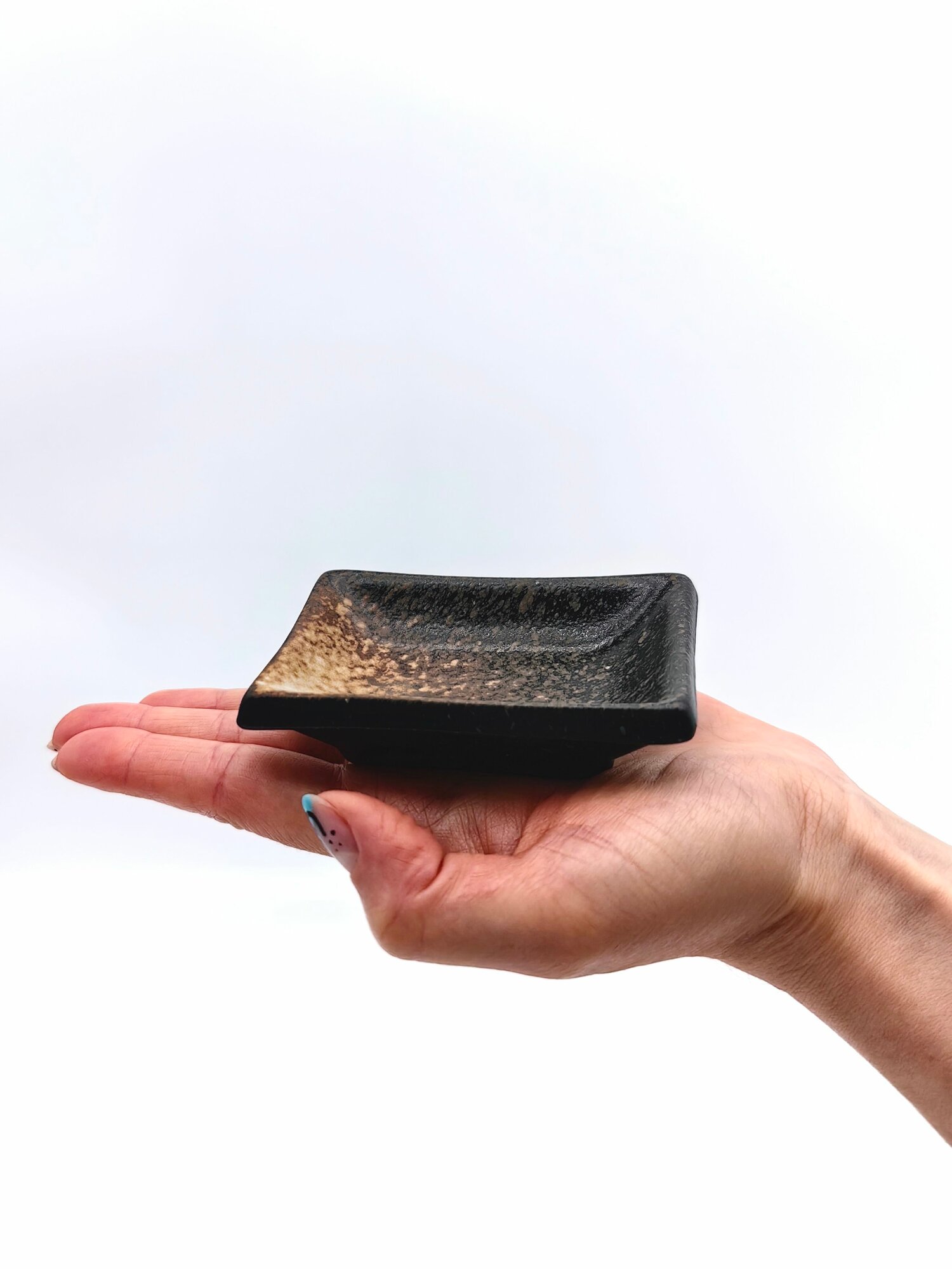 Cоусник прямоугольный "SOY"Премиум, керамика, цвет коричневый, размер 8x5х2 см.