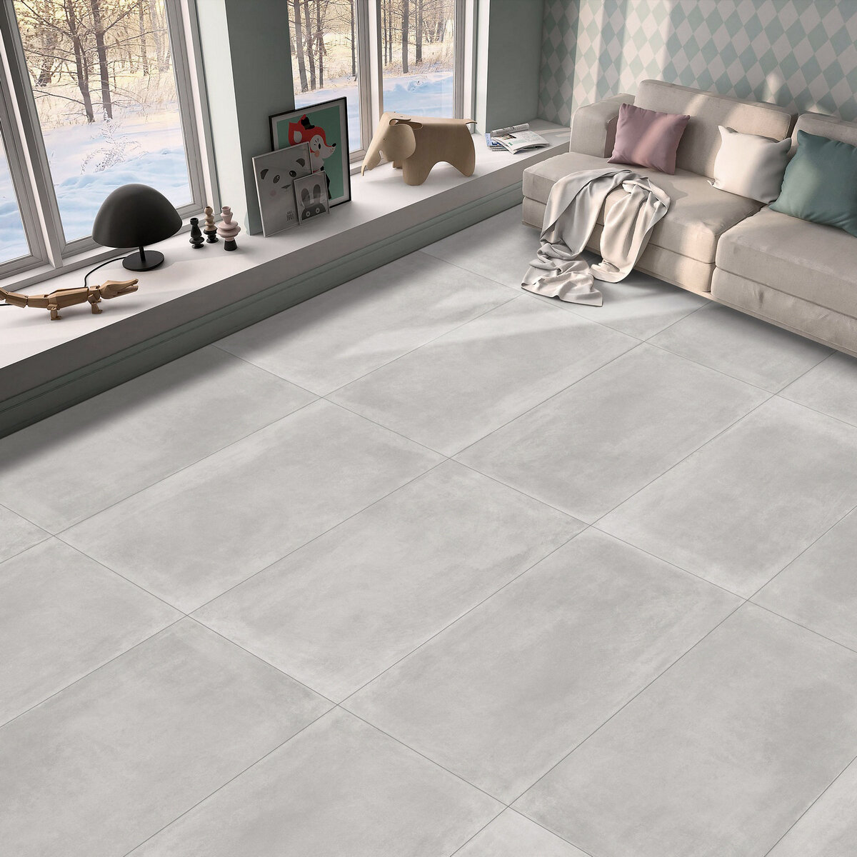 Керамогранит Neodom Concrete Grey Matt 60x120 N12543 матовая Глазурованная, Износостойкая, Морозостойкая, Противоскользящая, морозостойкая