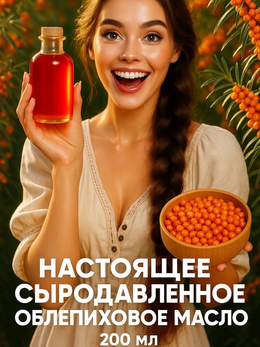 Настоящее сыродавленное облепиховое масло. Концентрат-200мл