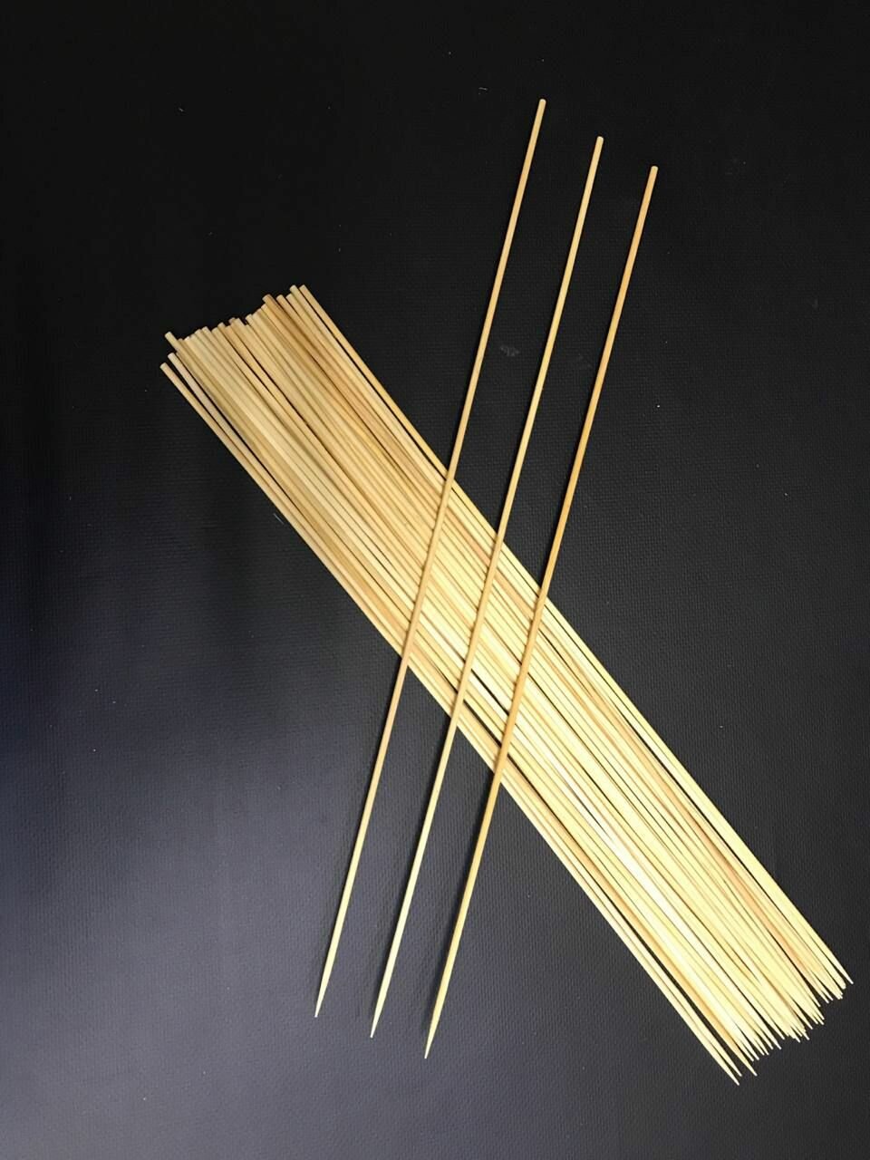 Шпажки 30 см 100 шт шампура палочки бамбуковые для шашлыка, канапе, букетов, поделок