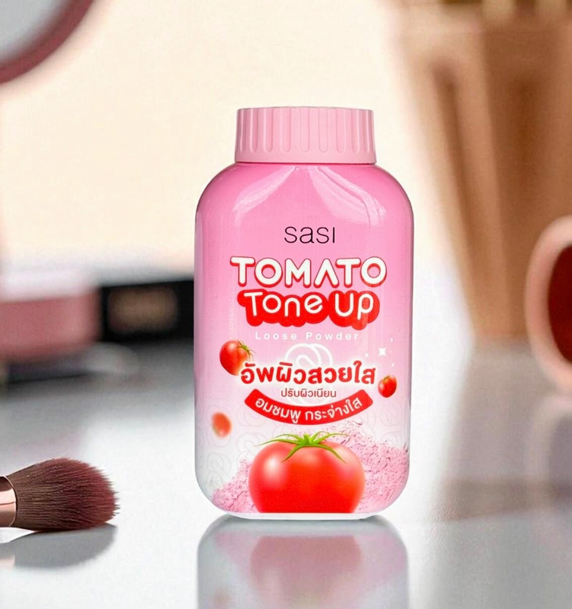 Рассыпчатая розовая пудра с тонирующим эффектом SASI Tomato Tone Up Loose Powder, объемом 50 г Тайланд