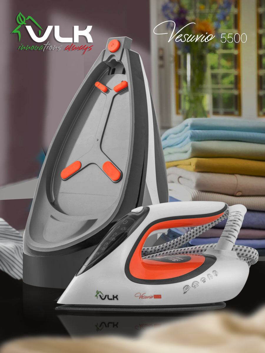 Парогенератор VLK Vesuvio 5500 PRO 2400 Вт 2 режима 25 45 г мин Паровой удар 120 г мин 1.3 л