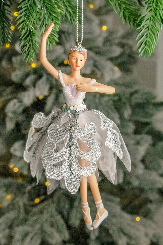 Ёлочное украшение балерина соланж, полистоун, текстиль, 17 см, Гудвилл (Goodwill) MO95236-2