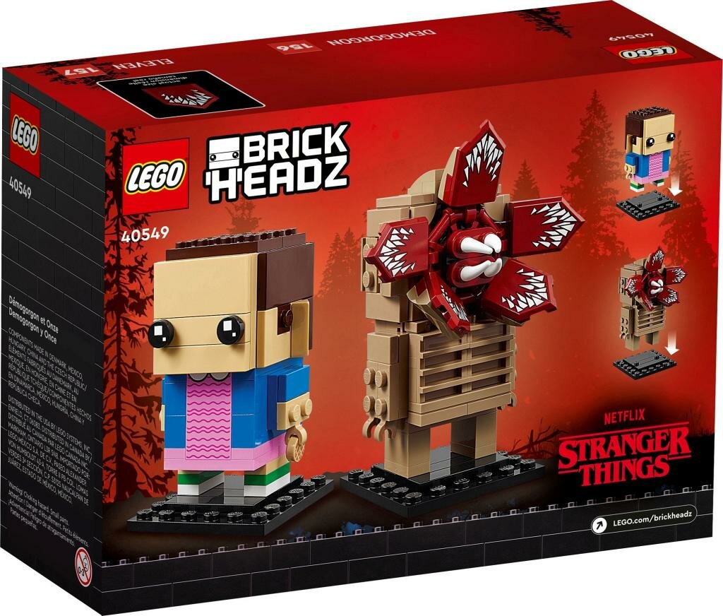 Конструктор LEGO Brickheadz Очень странные дела Демогоргон и Одиннадцать 40549, 192 детали, от 16 лет