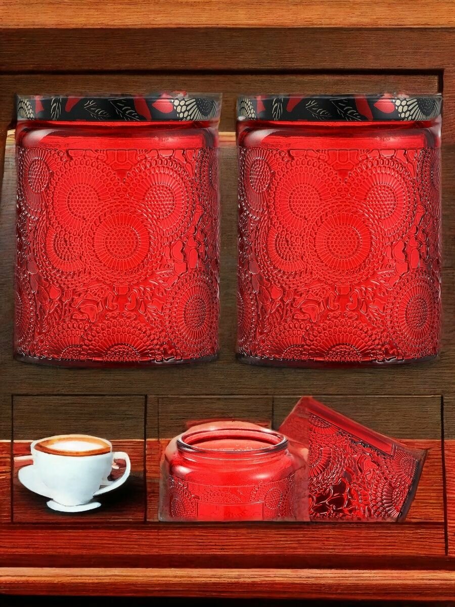 Стеклянные Банки, 6 Штук, Из Об Embossed Стекла, Для Домашнего Декора