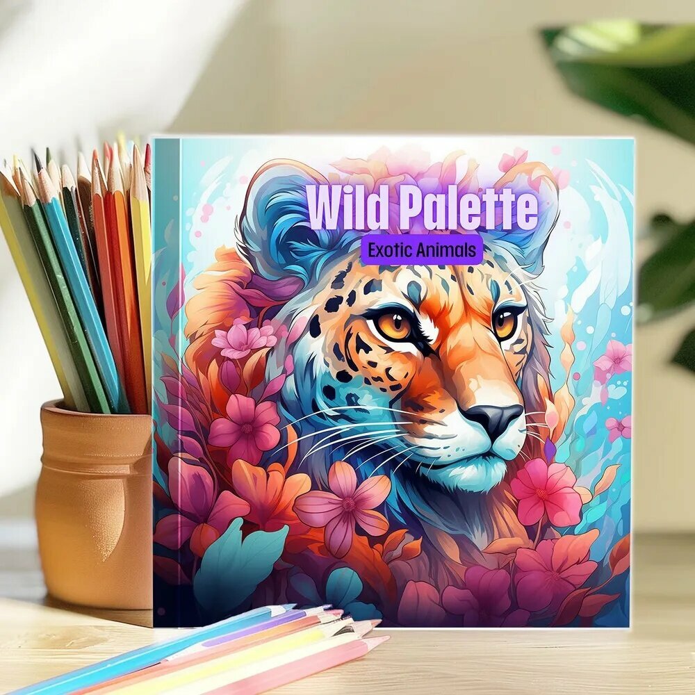 Детская книжка-раскраска, тематическая раскраска с животными для взрослых и детей, 20 см*20 см