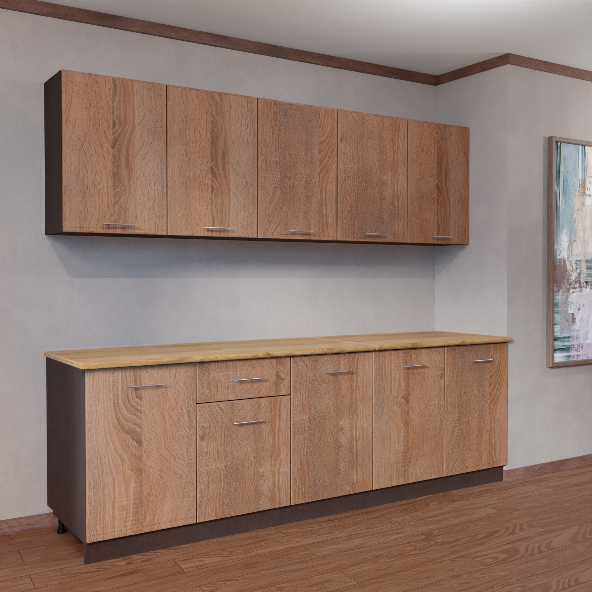 Кухонный гарнитур 2,5м ЛДСП Алеся со столешницей