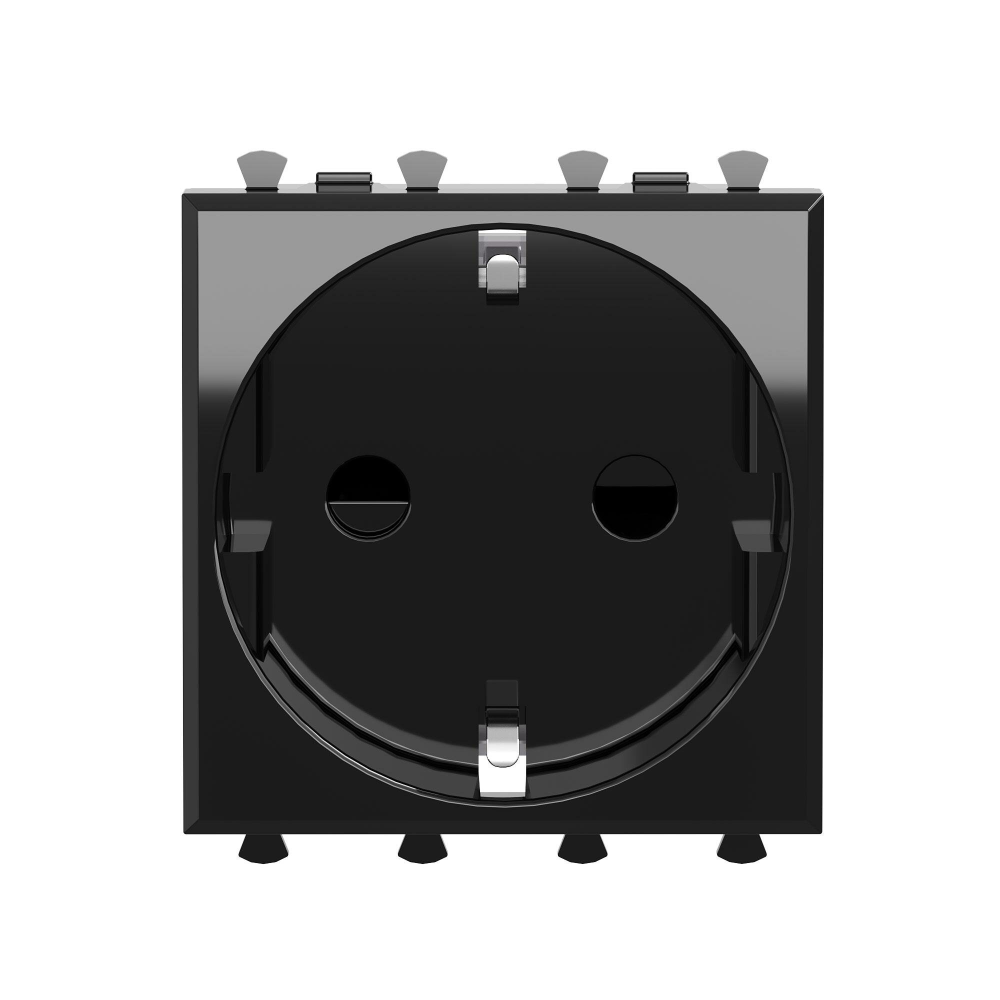 Avanti Розетка 'Черный квадрат', 2P+E, с защитными шторками, 2 модульная DKC 4402002