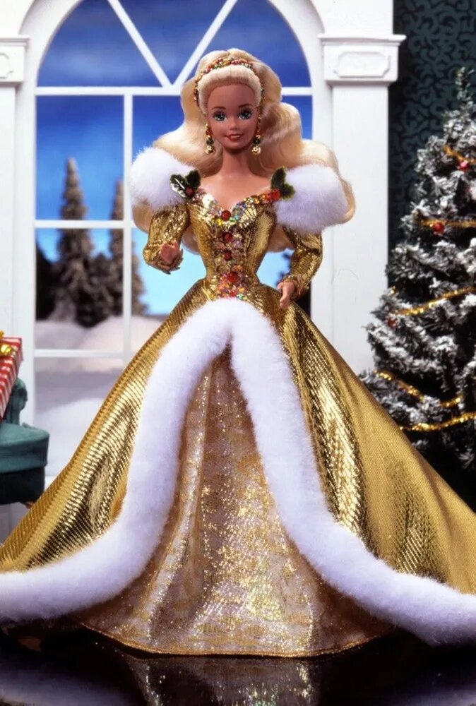 Кукла Barbie Happy Holidays 1994 коллекционная, высота 30 см, пластик, разноцветный