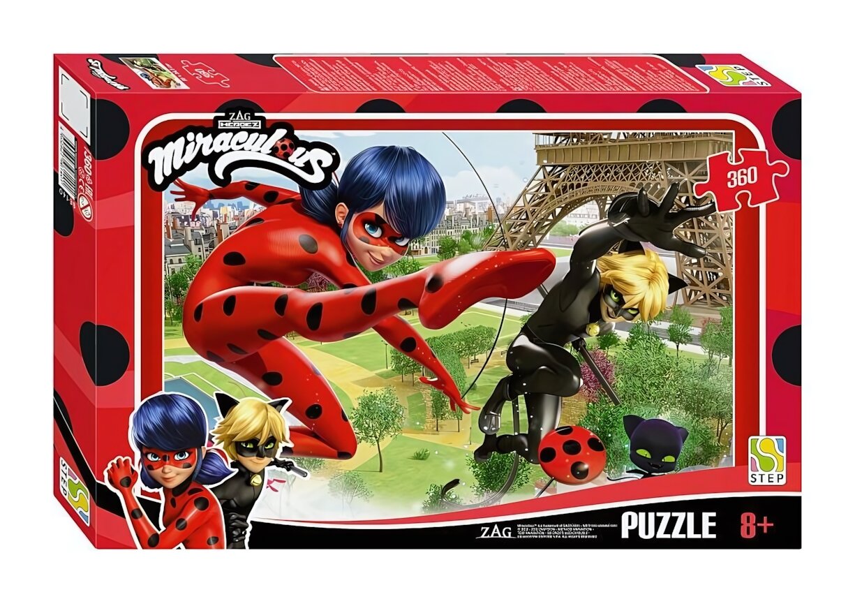 Пазл 360 деталей "Леди Баг и Супер-Кот", картон, 500х345 мм, 8+