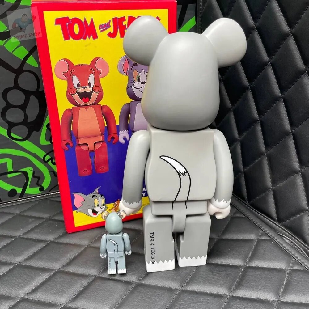 Фигурка Tom and Jerry Bearbrick Серая виниловая коллекционная игрушка для взрослых и детей