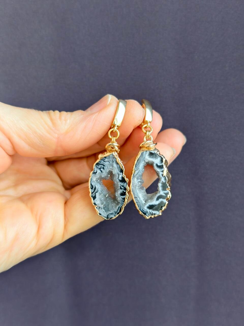 Серьги, агат