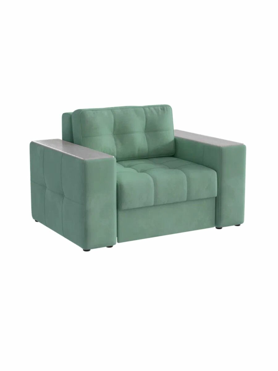 Домани Кресло-кровать Нави 1330х780х950, мятный/МДФ холст белый