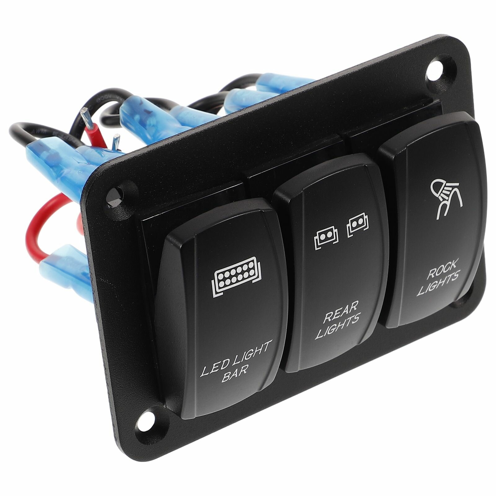 Трёхпозиционная панель переключателей 12–24В для авто, автофургонов и лодок, медная чёрная, до 20А, простая замена