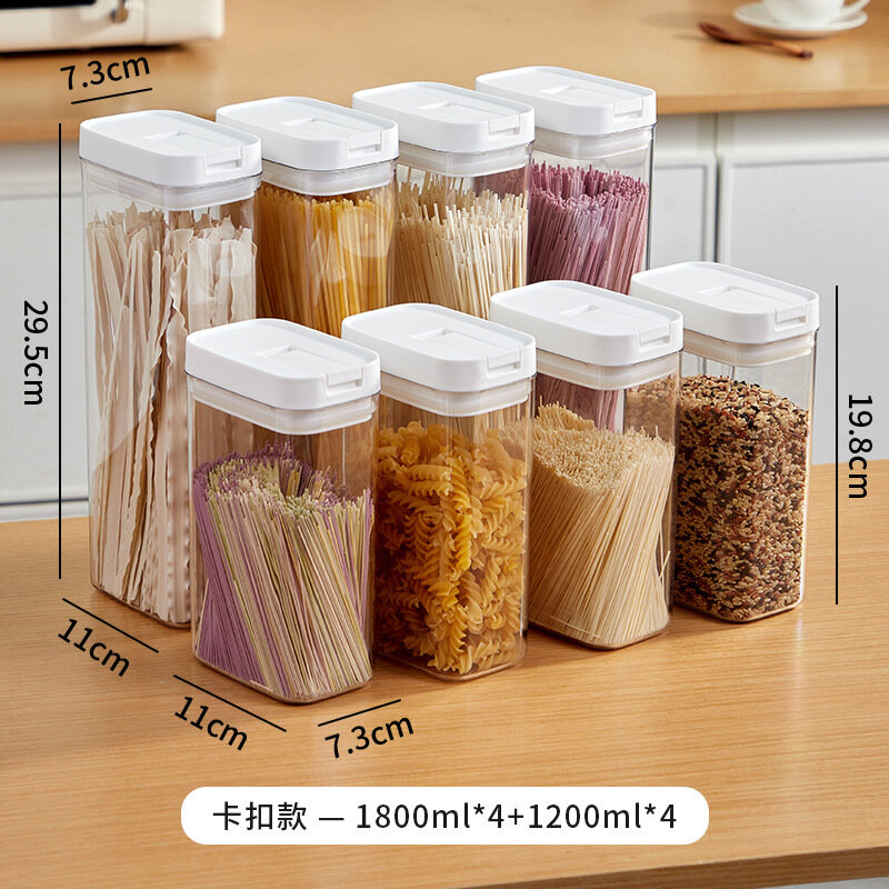 Контейнер для хранения лапши, пищевой контейнер для хранения круп, стеклянная трубка для хранения лапши, пластиковая пустая бутылка, герметичная банка.