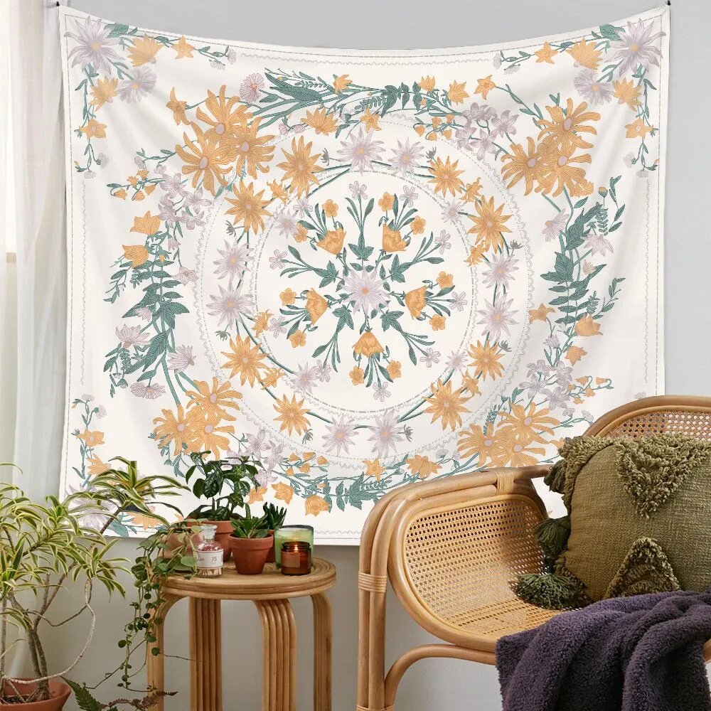 LI DESIGN Гобелен "цветок мандалы в богемном стиле ins", 200 х 150 см