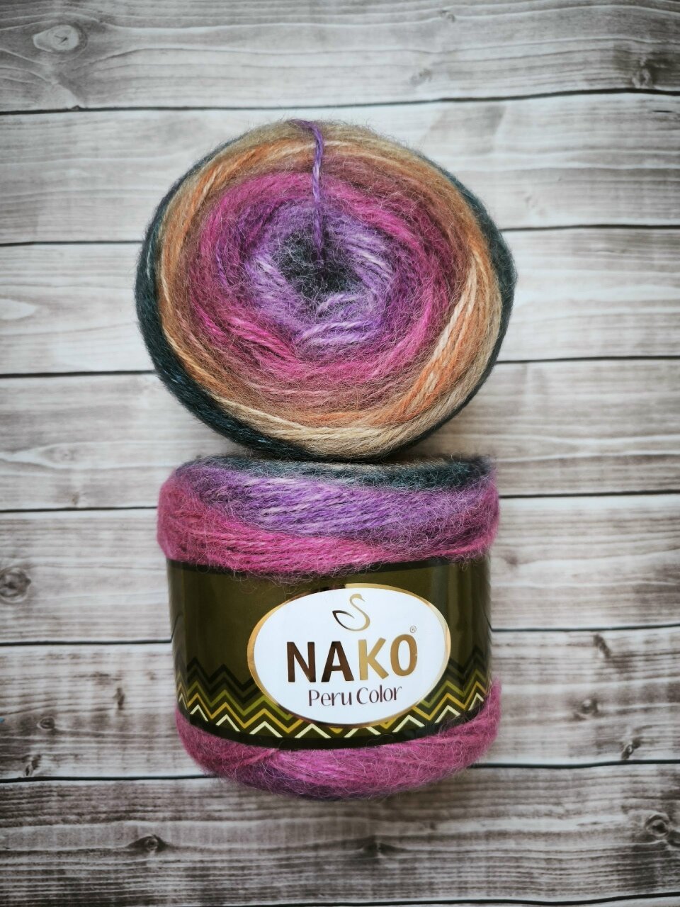 Пряжа Nako Peru color, цвет 32187, набор 2 мотка, вес мотка 100 гр, длина нити 310 м (Нако перу калор)