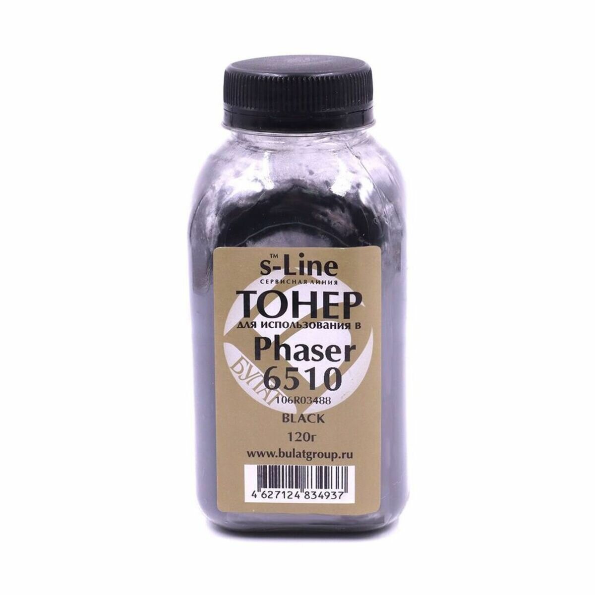 Тонер с девелопером булат s-Line Phaser 6510 для Xerox Phaser 6510 (Чёрный, банка 120 г)