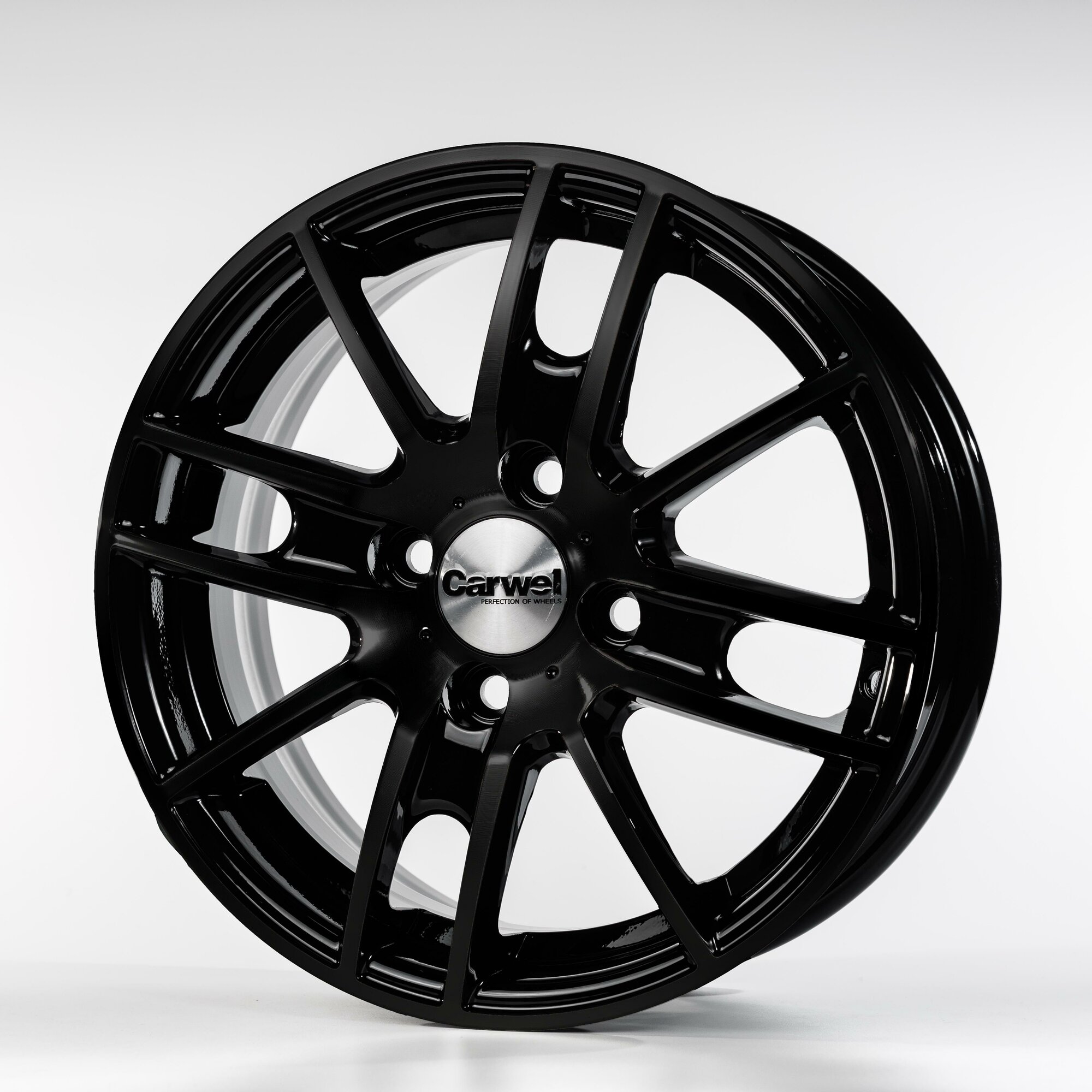 Диск автомобильный литой Carwel Лада 173 14x5.5 4x98 et35 dia58.5 Чёрный глянцевый