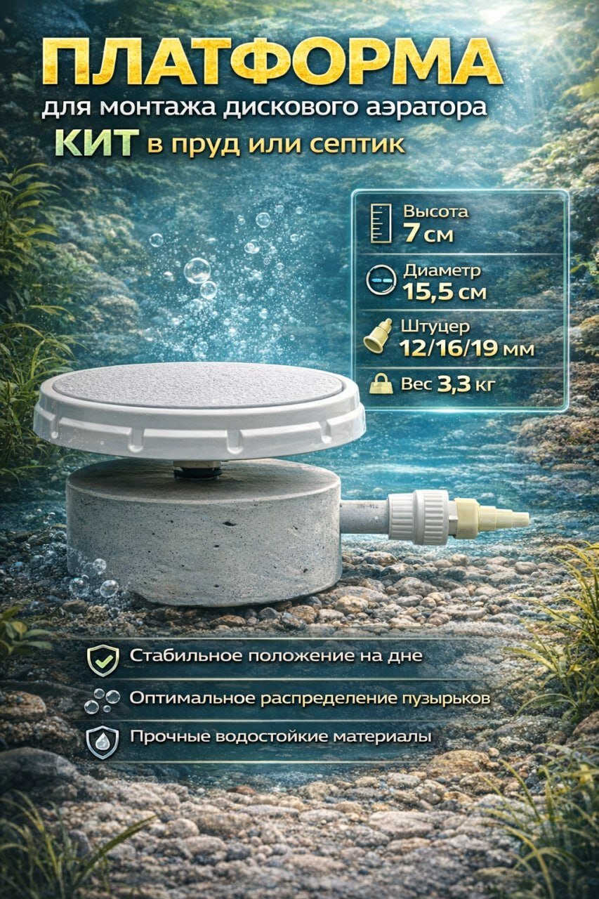 Платформа для монтажа дискового аэратора КИТ в пруд или септик