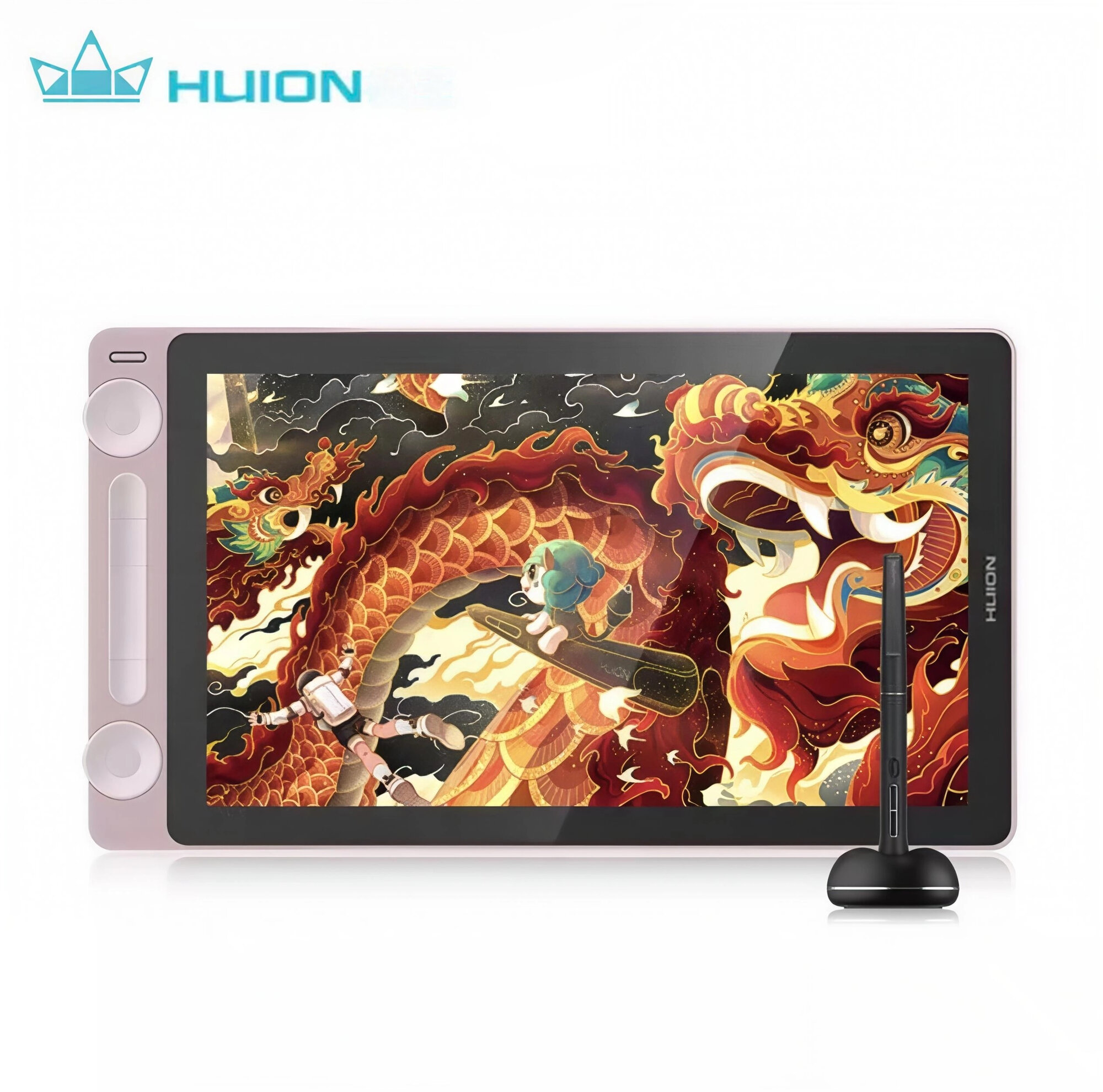Интерактивный дисплей HUION KAMVAS 13 Gen3 с подставкой, розовый цвет сакуры