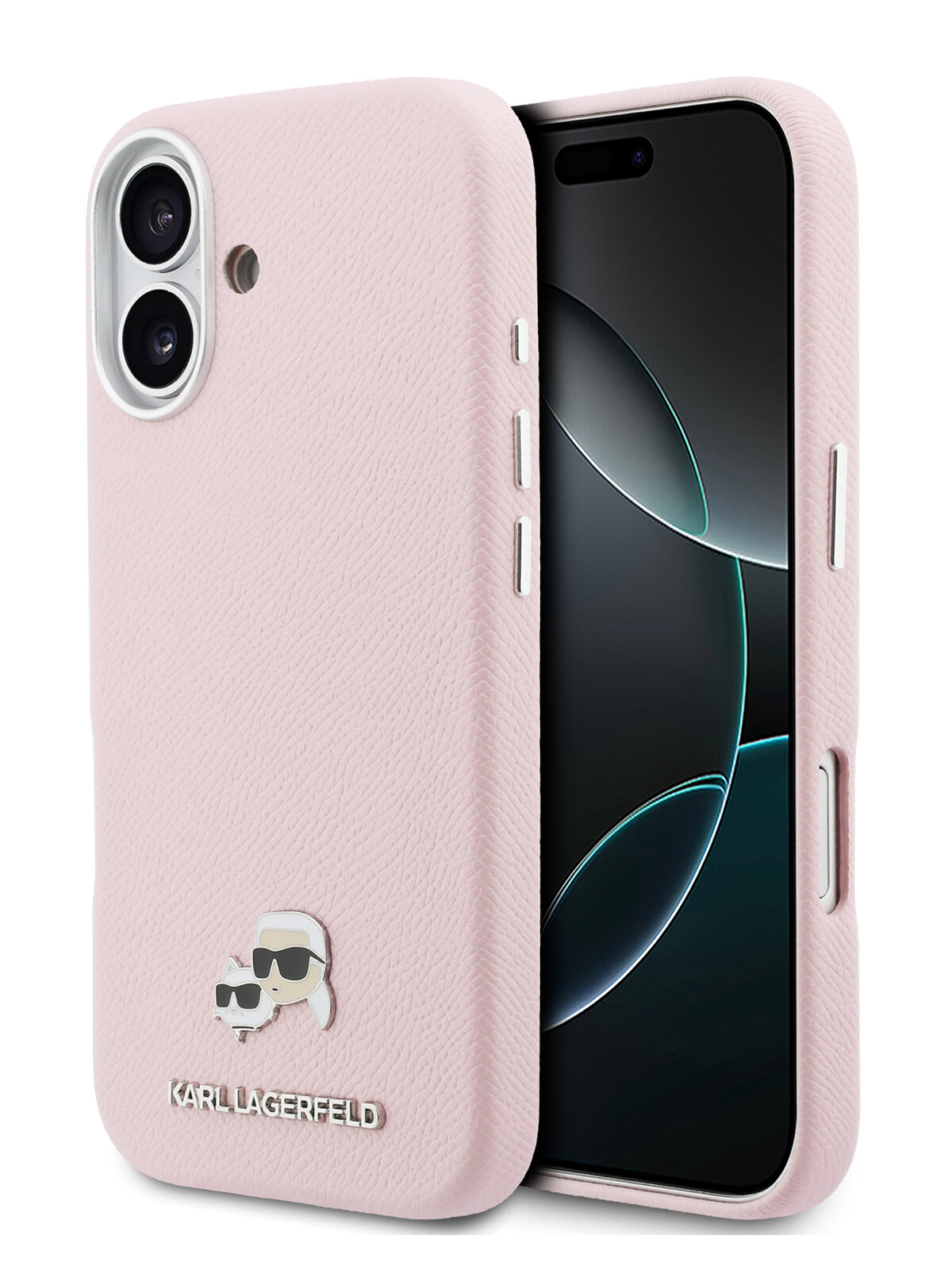 Чехол Karl Lagerfeld на iPhone 17, с магнитами MagSafe, из экокожи PU Saffiano, розовый