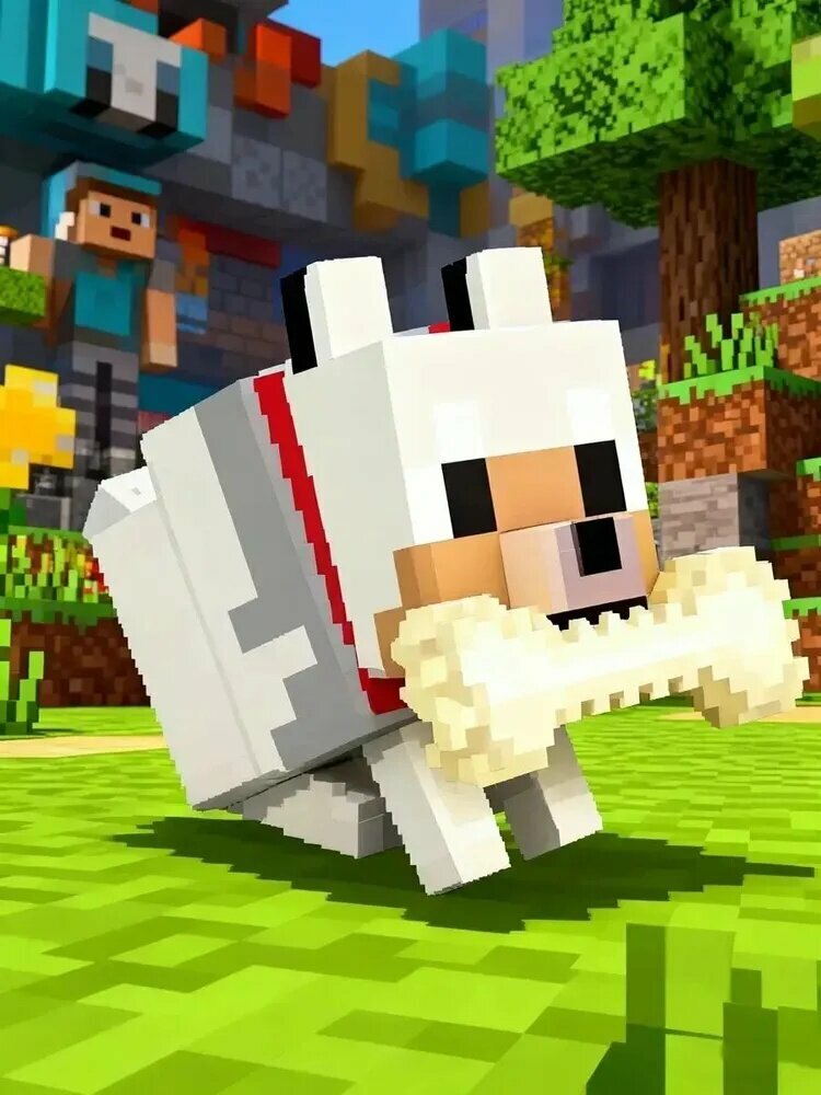 Ночник Minecraft Собака 3D-лампа