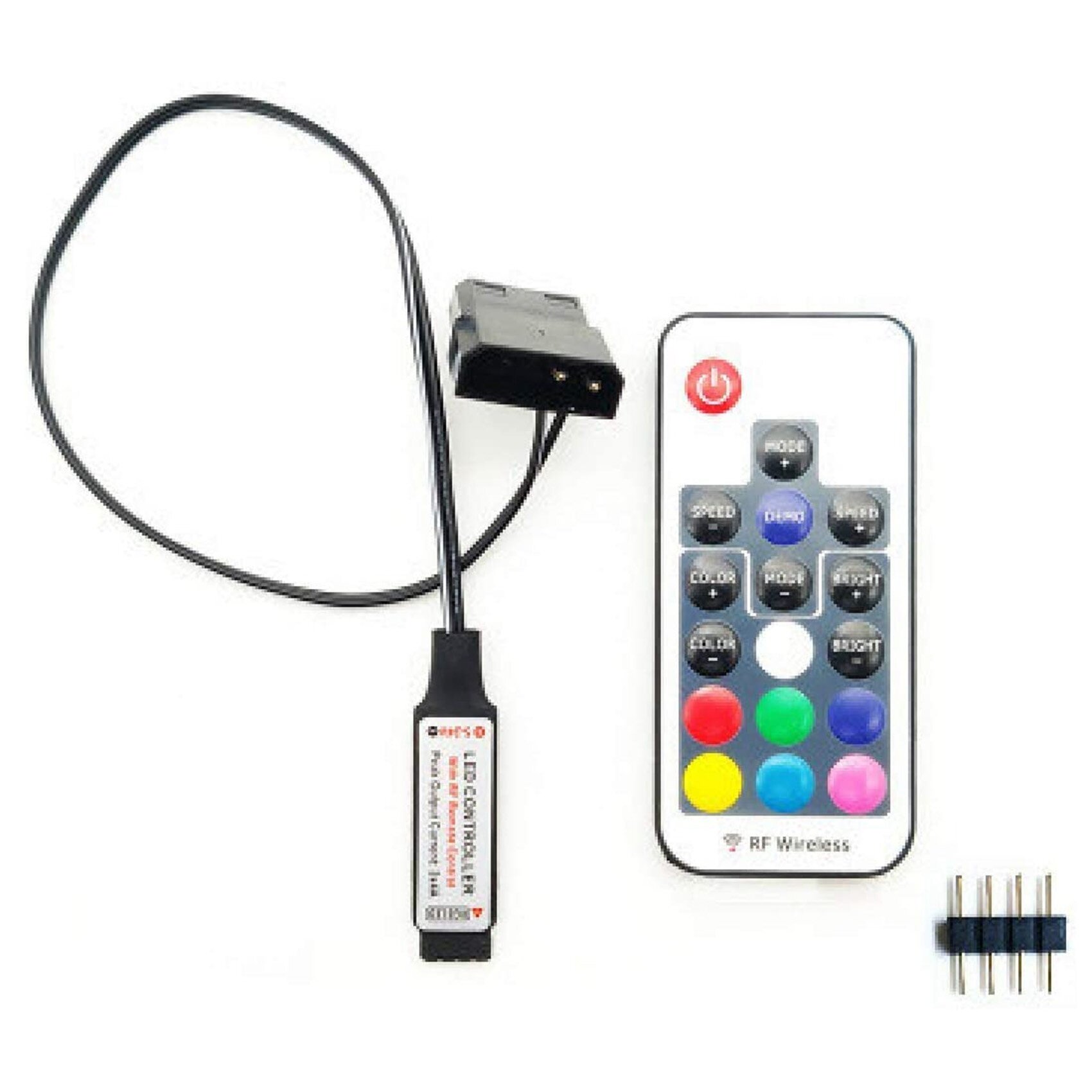 Контроллер светового эффекта компьютерного вентилятора, 5V 3-Pin/12V 4-Pin RGB Fan Equipment Wire Control/Remote Controller with On/Off