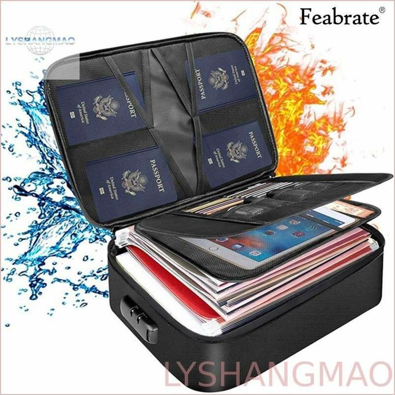 Сумка-органайзер для документов с замком. Огнестойкий 3-слойный кейс, водонепроницаемый, с молнией. Для ноутбука и важных бумаг